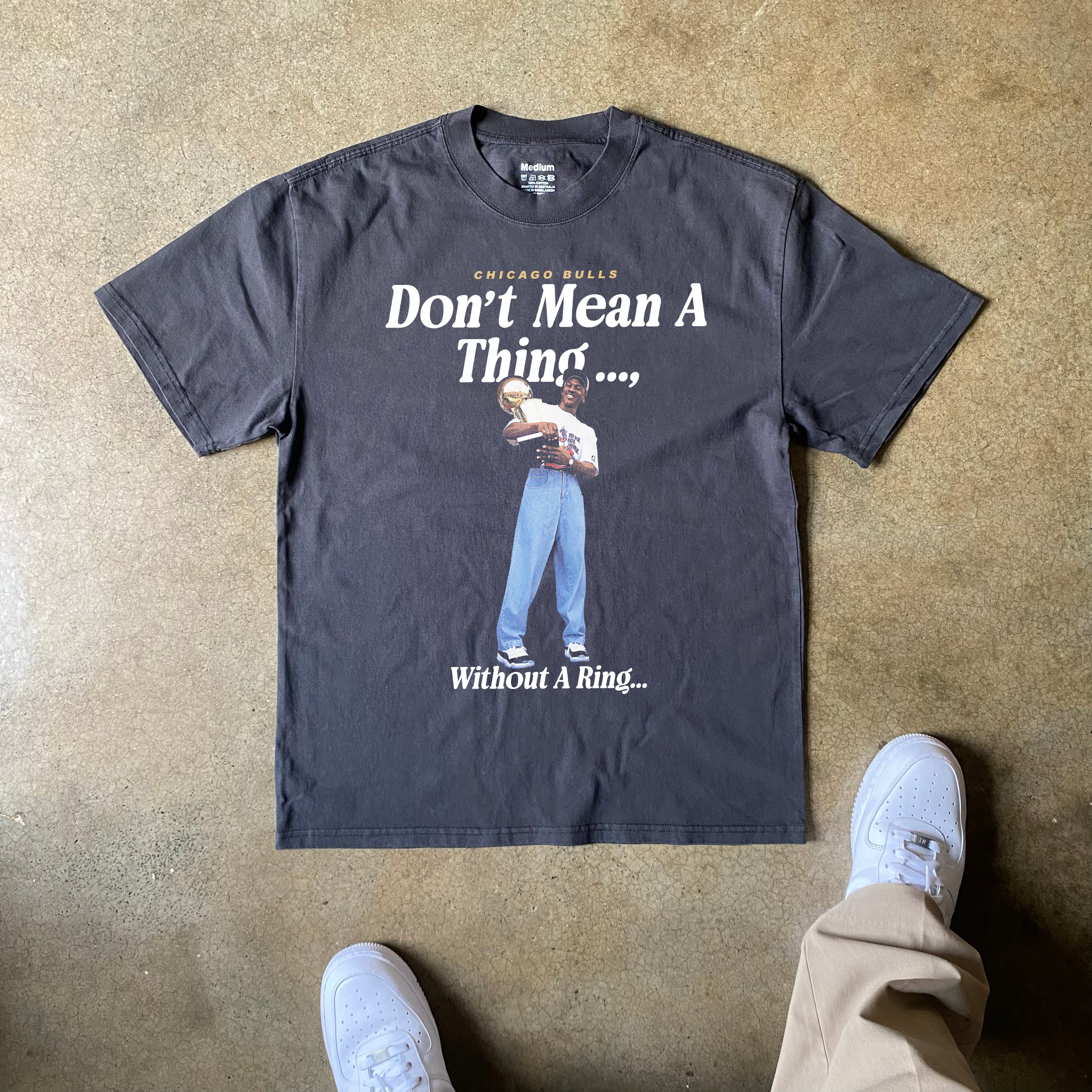 Mj - Don'T Mean A Thing Without A Ring Heavyweight Black T-Shirt – AOCTW