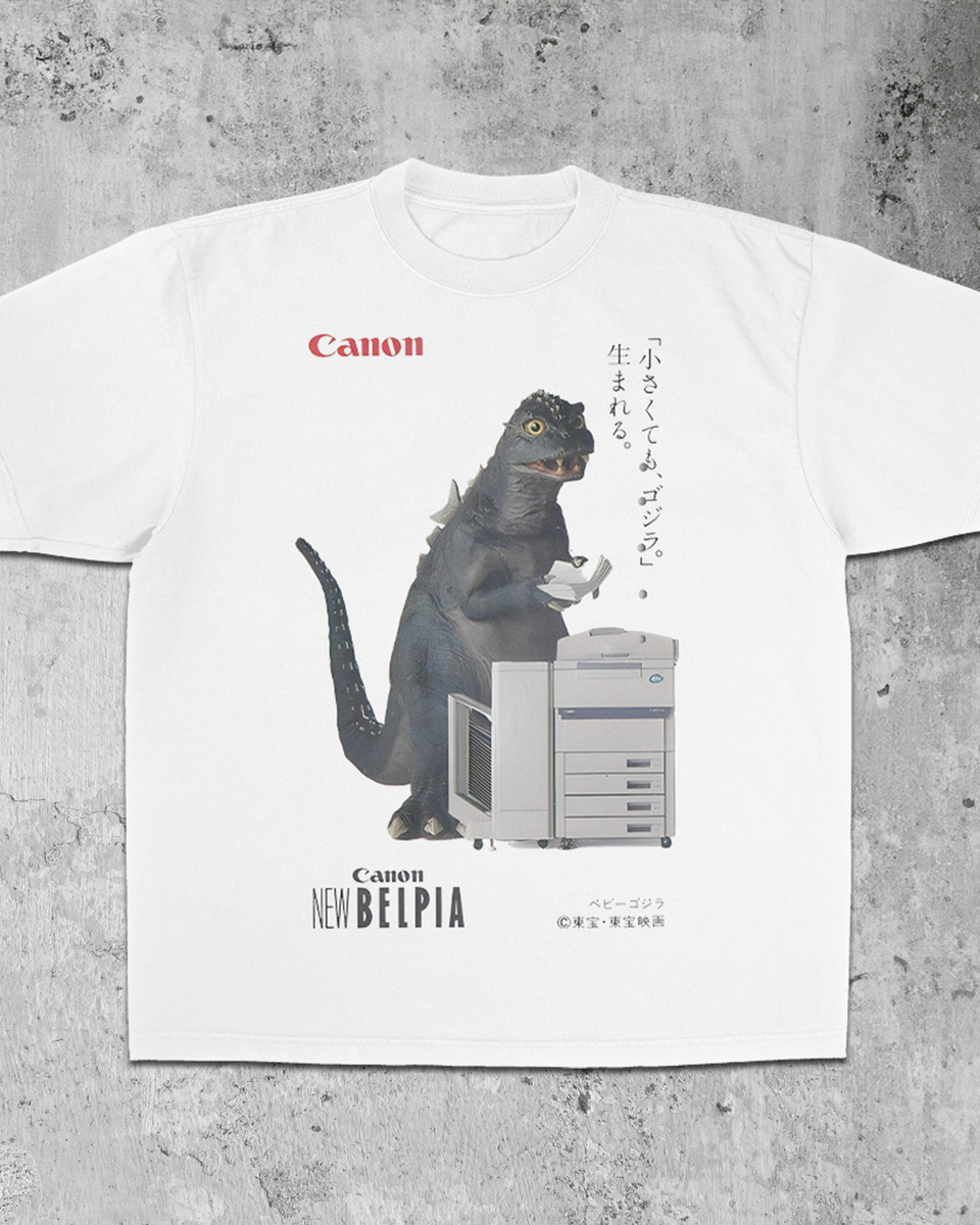 Canon Godzilla Heavy Weight White T-Shirt – AOCTW