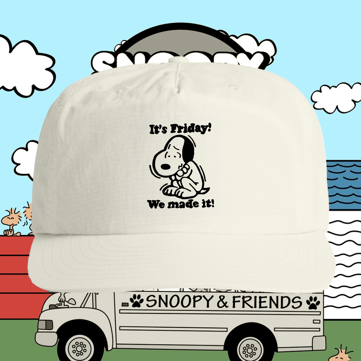 It's Friday We Made It Cream White Surf Cap – AOCTW