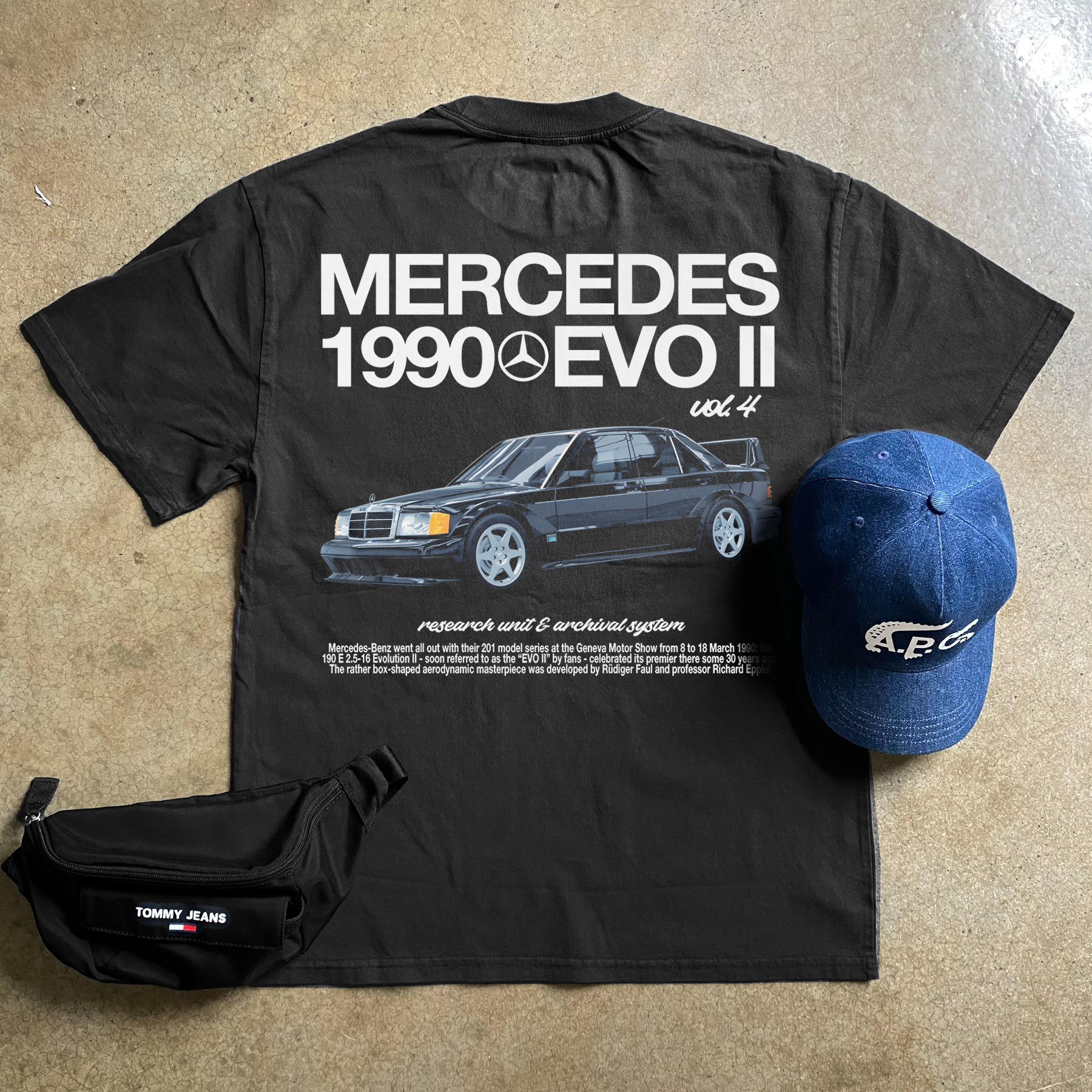 'Merc 1990 Evo II' Heavyweight Black T-Shirt – AOCTW